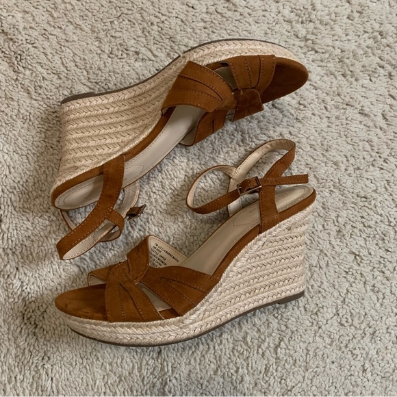 Liz Claiborne | Shoes | Liz Claiborne Marias Brown Suede Wedge Sandal ...